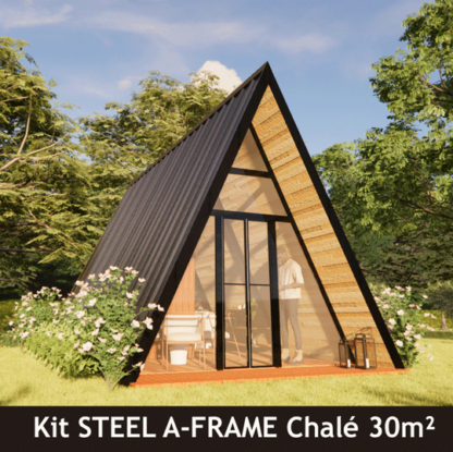 Kit Chalé Pré Fabricado Steel A-frame 30 m² - Montagem Fácil ...