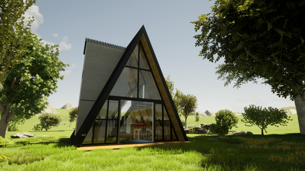 Kit Chalé Suíço Aframe 75m² em Madeira Maciça - Montagem Fácil