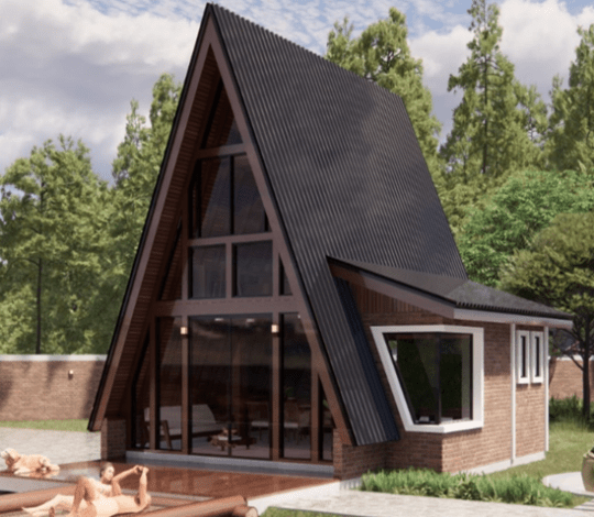 Chalé Suíço A-FRAME 74m² Dois Andares - KIT Madeira Maciça » Kit Chale ...