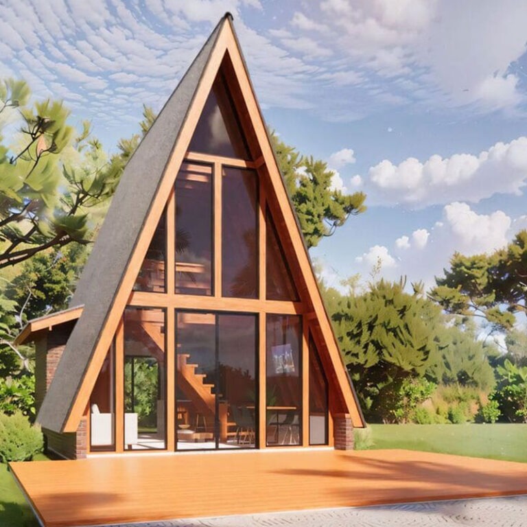 KIT Chalé Suíço A-FRAME 48m² Dois Andares - Madeira Maciça - COD05 ...